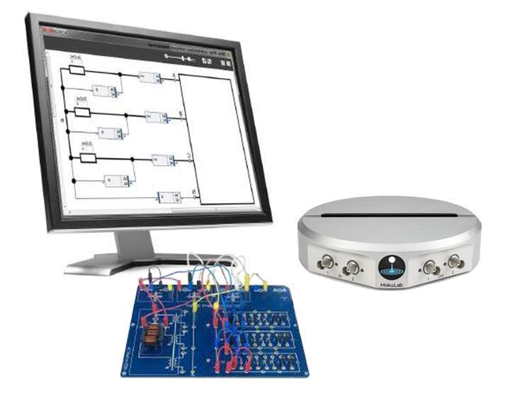 "Three-phase circuits" - engineering lab station based on Moku:Lab — Modular Engineering